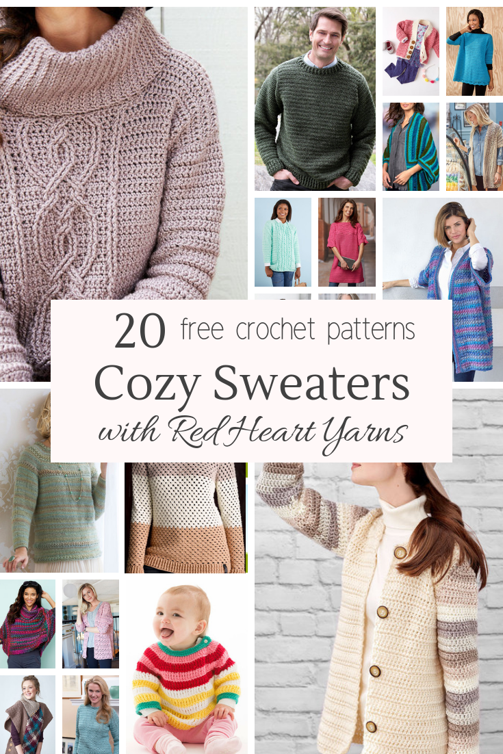 Crochet Finds - Make Cozy Sweaters With Red Heart!