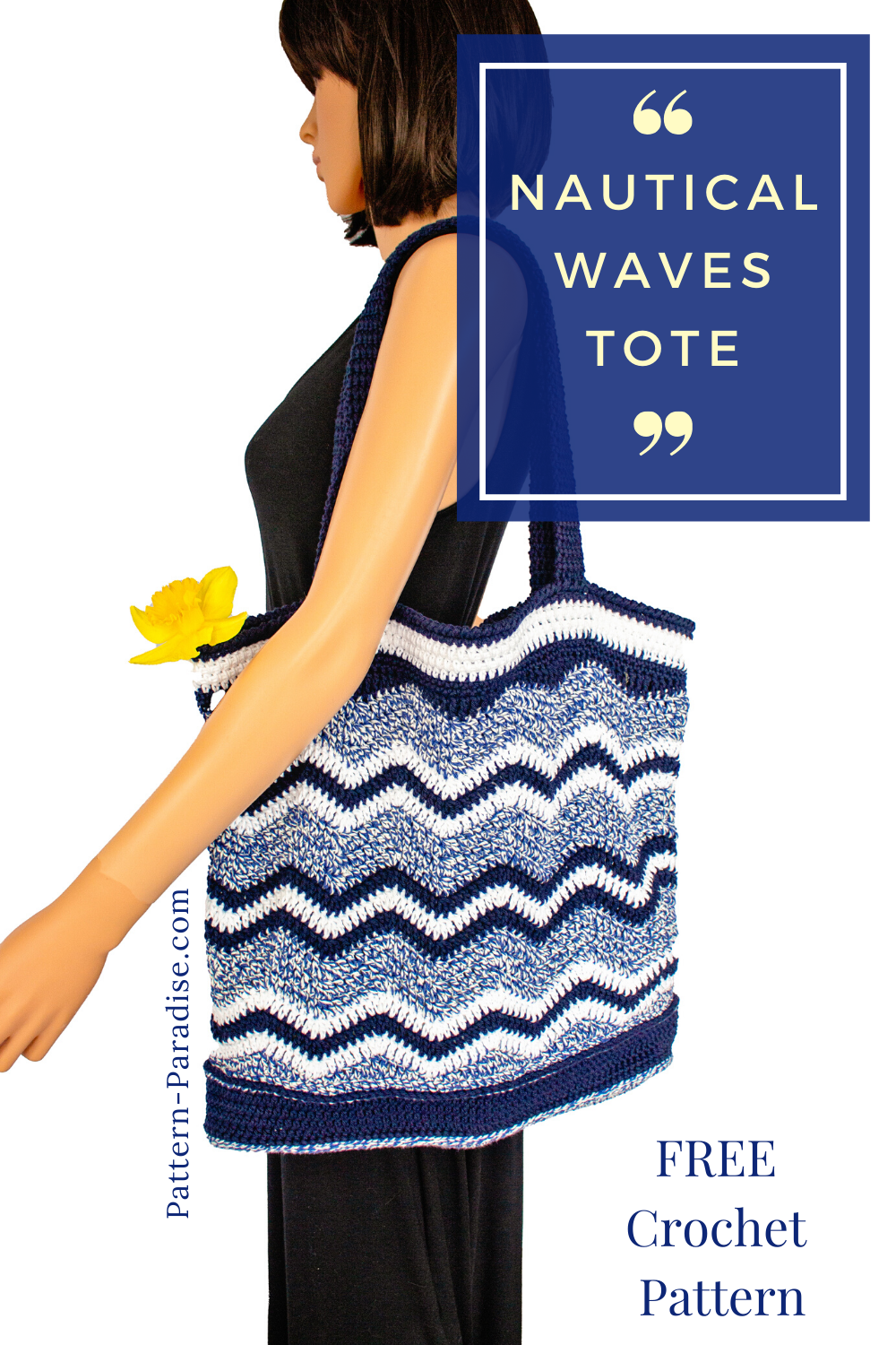 Free Crochet Pattern: Nautical Waves Tote - Pattern Paradise